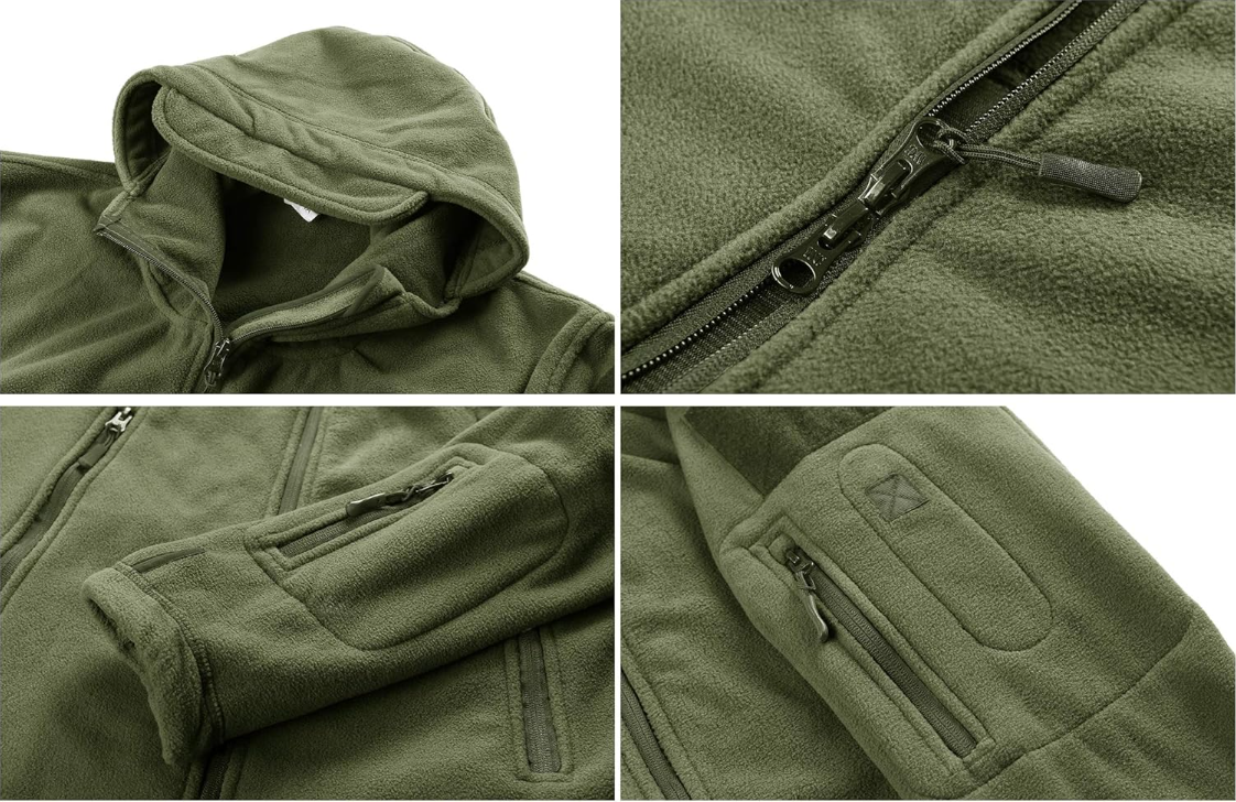 Mens Warm Fleece Jacket Full Zip Bearskin Tactical Winter Coats ...