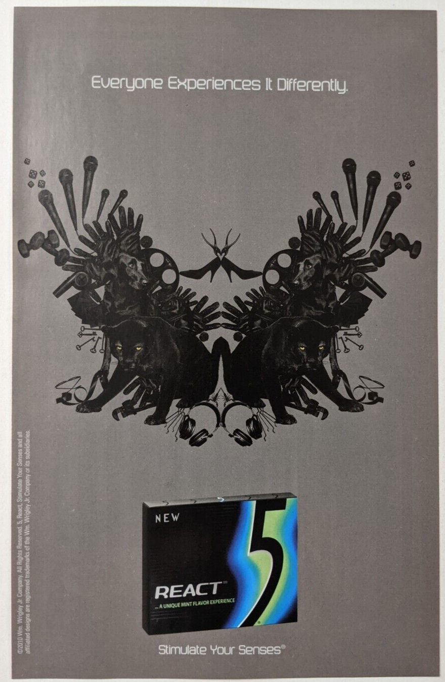 5 Gum React Five Print Ad Poster Art PROMO Original Mint Stimulate Your ...