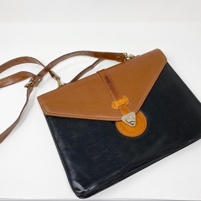 Moda Italiana Casual Corner Briefcase Messenger Shoulder Bag Black ...