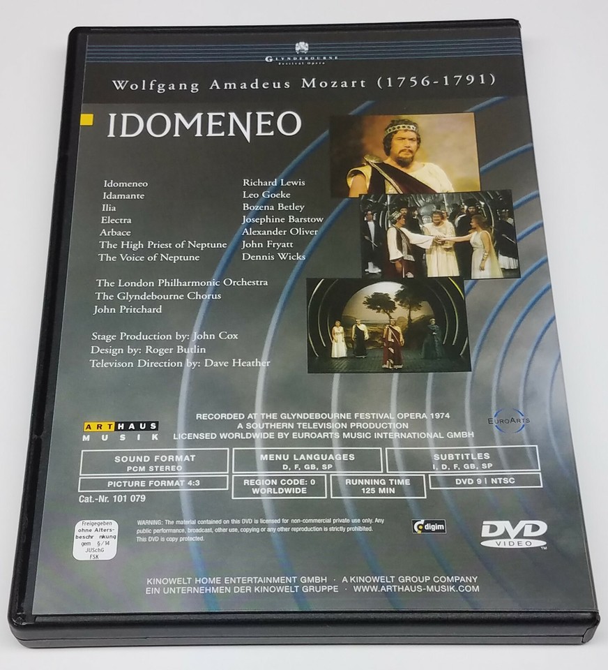 Mozart - Idomeneo (DVD) Leo Goeke, Josephine Barstow, Richard Lewis ...