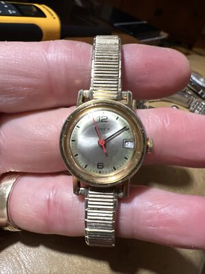 Rare Vintage Timex Ladies Women’s Timex Manual Wind Watch. Red Second ...