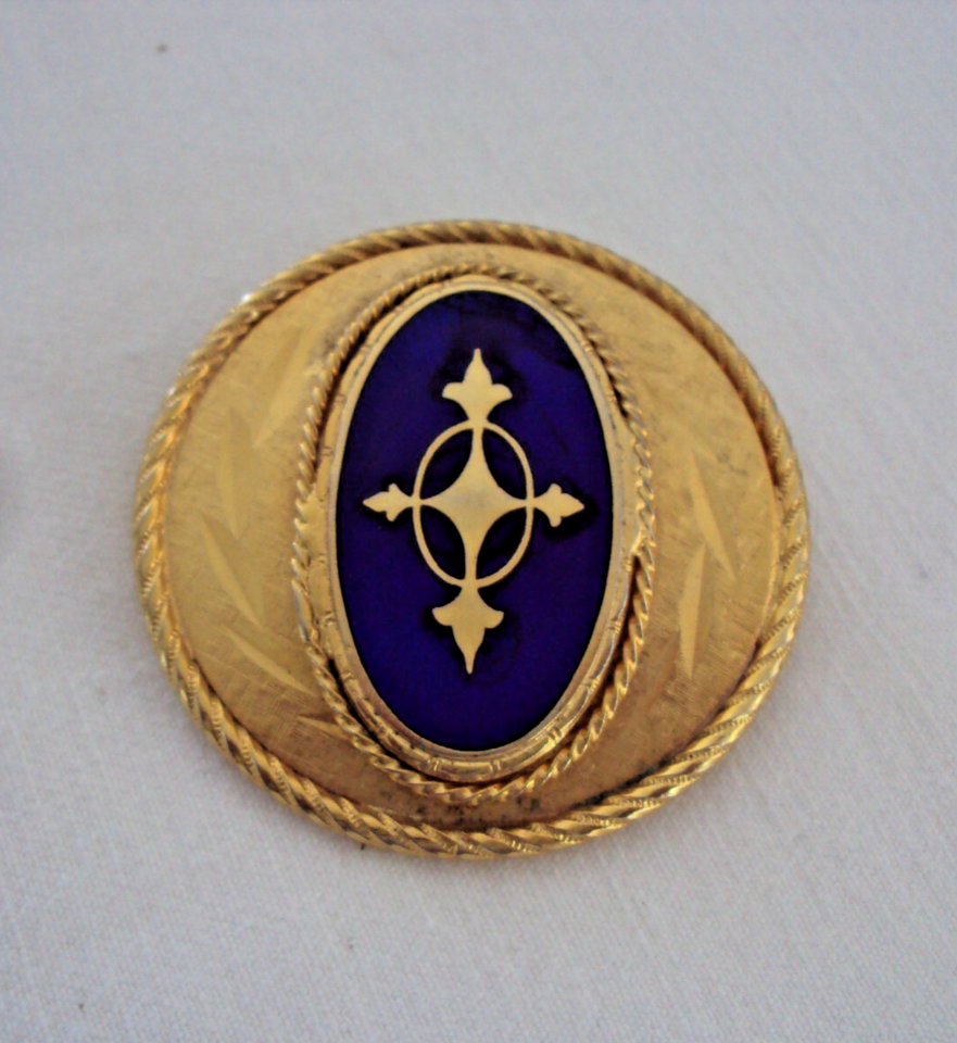 Large Vintage KRAMER Gold and Blue Pendant / Brooch - C. 1955+ | eBay
