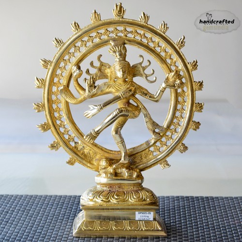 11.5" Nataraja Brass Statue Standing on the Demon Apasmara Fine Carving ...