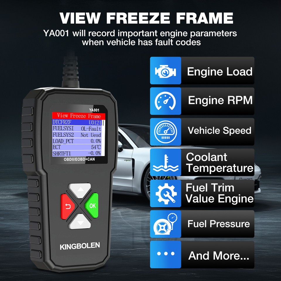 Automotive Car OBD2 Scanner OBD Code Reader Check Engine Fault ...