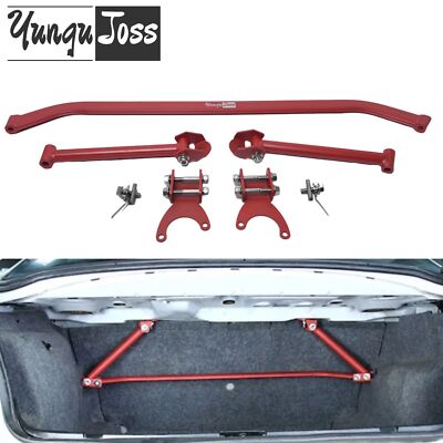 Red Billet Rear Strut Brace Shock Tower Bar Fit for BMW E46 3 Series ...