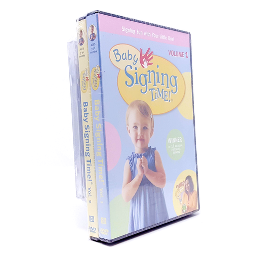 BABY SIGNING TIME 2 DVDs (Vol.1&2) + 2 Songs CDs (Vol.1&2) Lot Combo ...