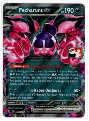 DING/DENT Play! Pokemon Prize Pack 6 Shrouded Fable 039/064 Pecharunt ...