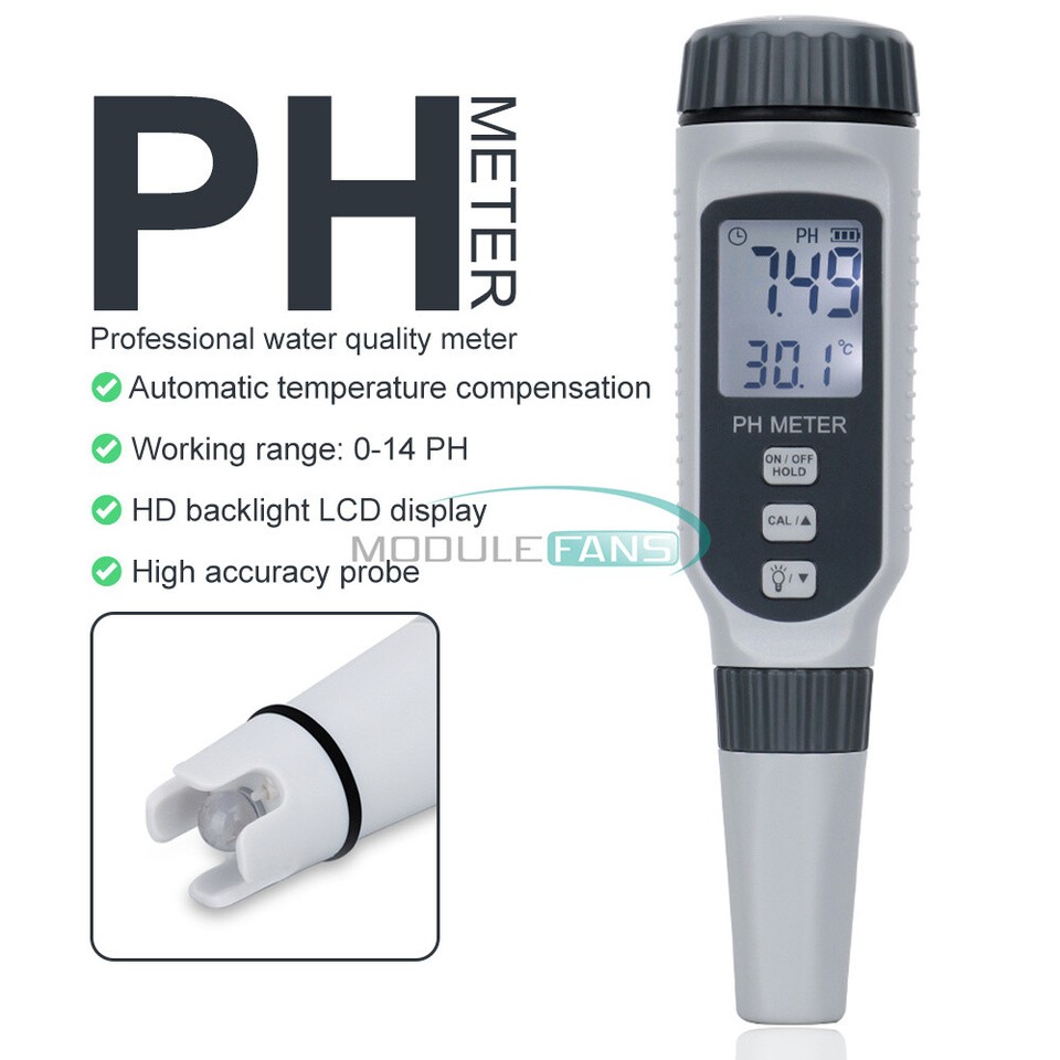 Professional PH Meter Portable PH Water Quality Tester Acidometer for ...