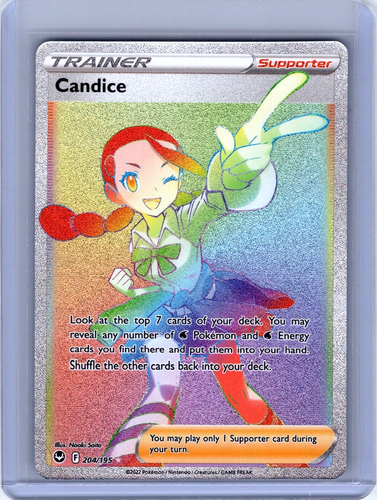 Candice Secret Rare Rainbow Holo 204/195 Pokemon Silver Tempest | eBay