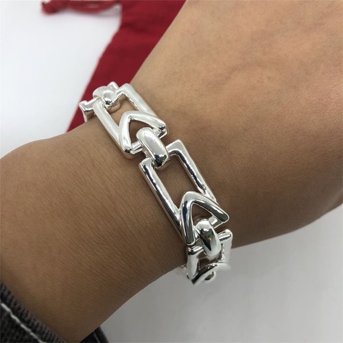 Uno De 50 Splendid Bracelet Silver Rectangular Link Bracelet Adjustable ...
