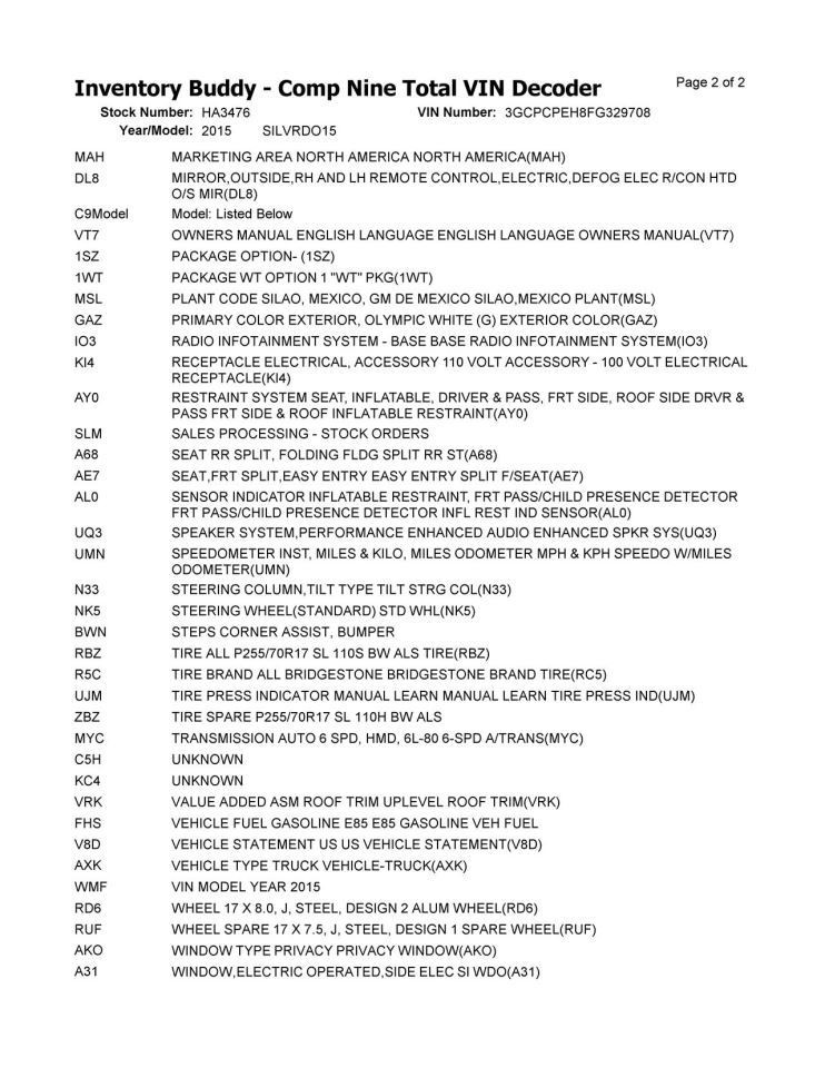 Fuse Box Engine ID 84075773 Fits 14-17 SILVERADO 1500 PICKUP 1598202 | eBay