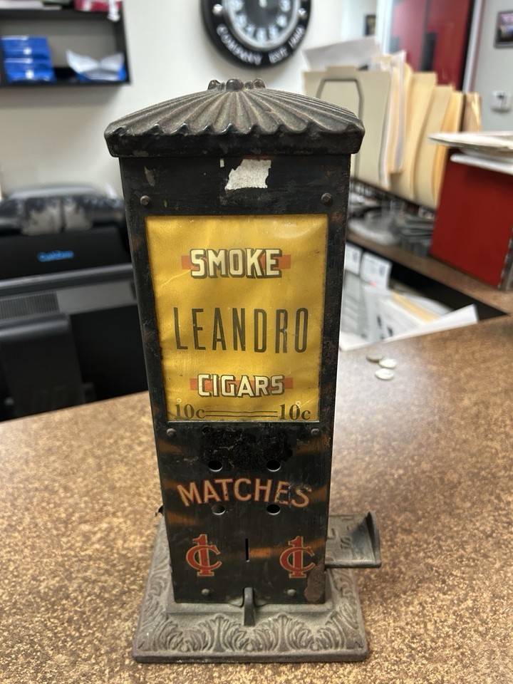 Vintage One Cent Penny Vending Machine ~ Match Box Dispencer ~ Matches ...