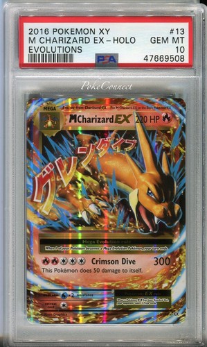 PSA 10 GEM MINT Pokemon M Mega Charizard EX XY: Evolutions 13/108 Holo ...