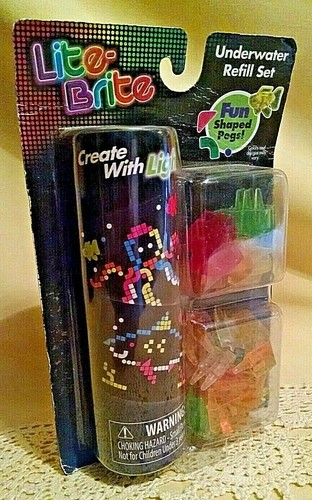 LITE BRITE UNDERWATER REFILL SET PEGS TEMPLATES NEW SEALED 2014 HASBRO ...