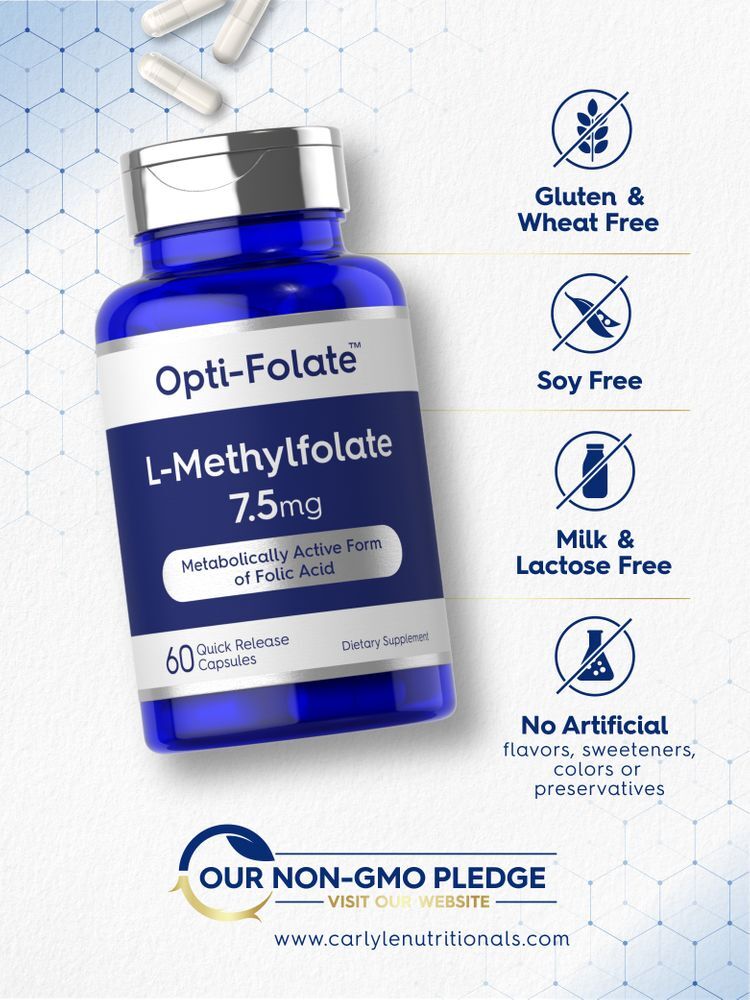 L Methylfolate 7.5 mg | 60 Capsules | Optimized and Activated | by Opti ...