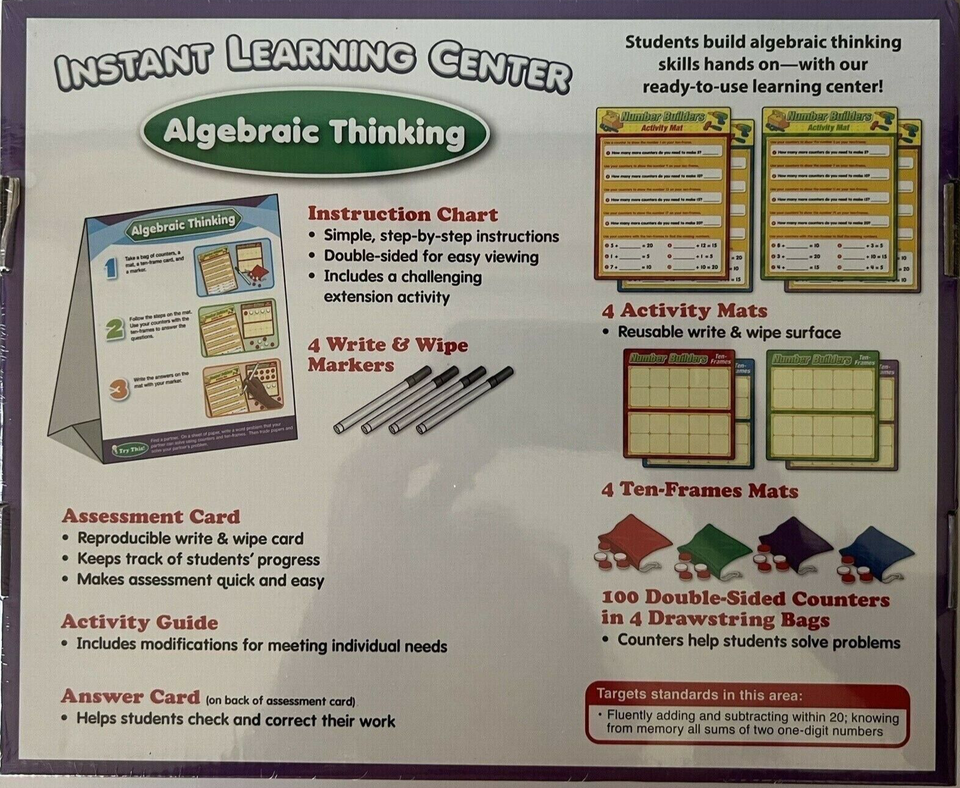 LAKESHORE Learning - Algebraic Thinking Instant Learning Center 2nd ...