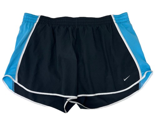 NIKE Sz XL Fit Dry Dri-Fit Black & Blue Athletic Running Workout Shorts ...