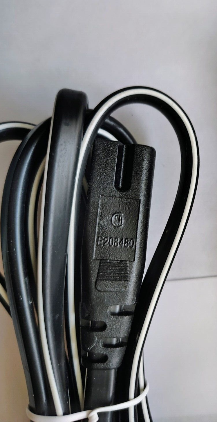 Two Pack 2 Prong 5 ft Power Cord LOROM LR-02B 7A 125V Polarized x2 ...