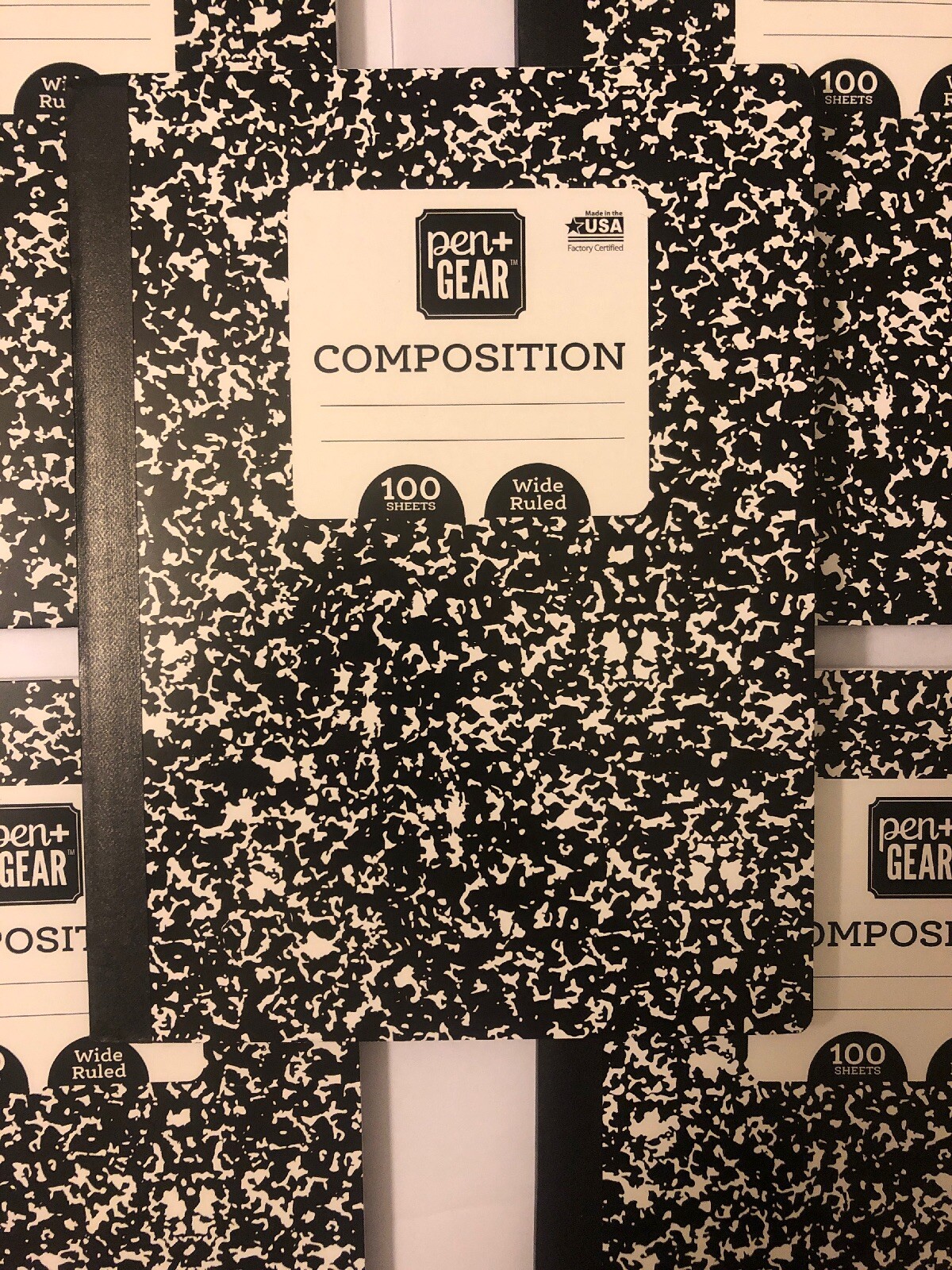 5 PK Black and White Composition Book, Wide Ruled, 9.75" x 7.5", 100 ...