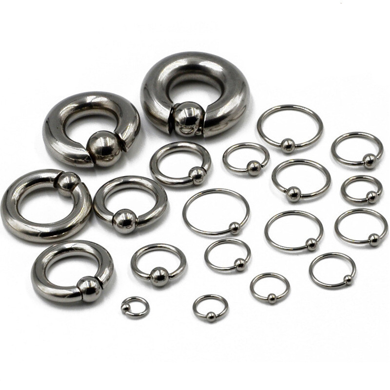 4PC Easy Fit Large Gauge BCR 3-12mm Heavy CBR Ball Closure Ring PA ...