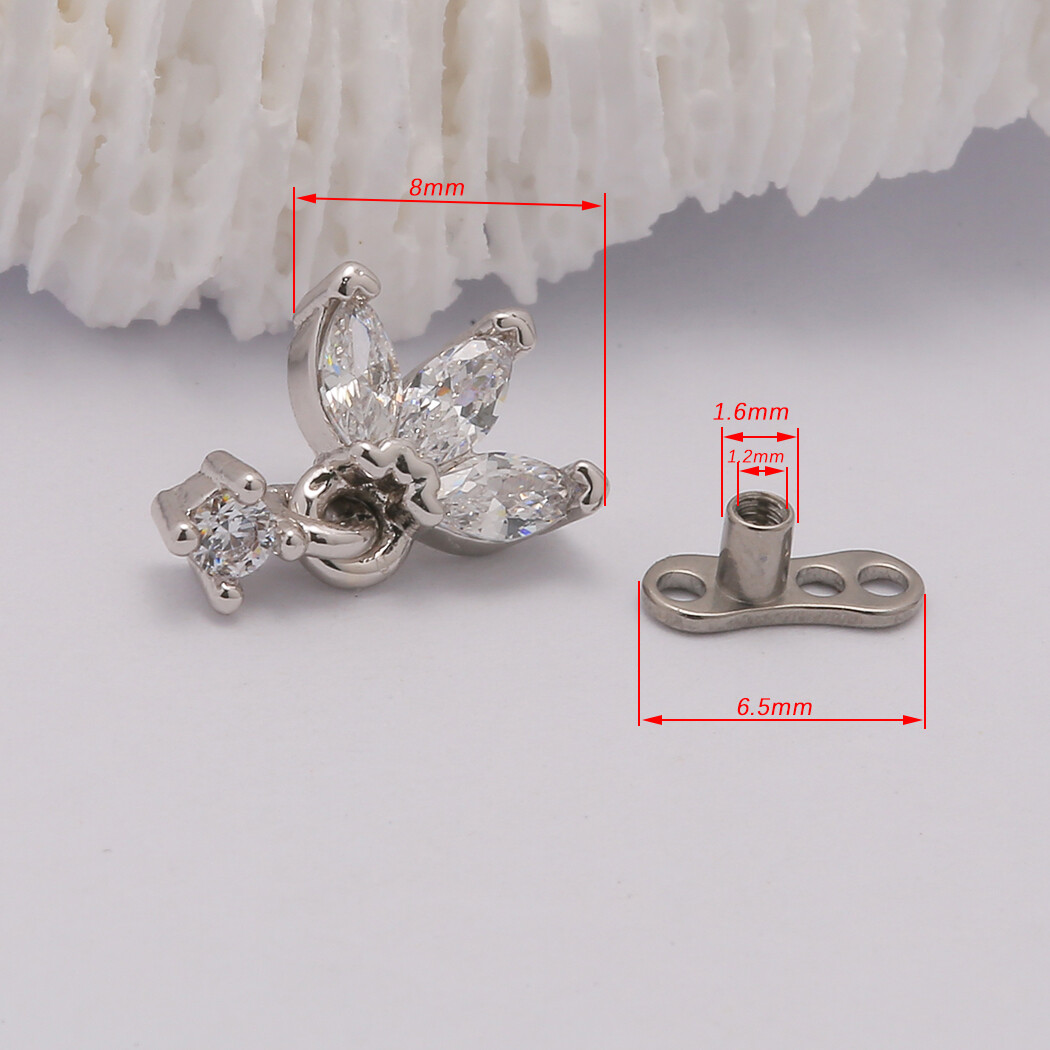 1PC Titanium Micro Dermal Anchor Piercing Base Surface Skin Diver Body ...