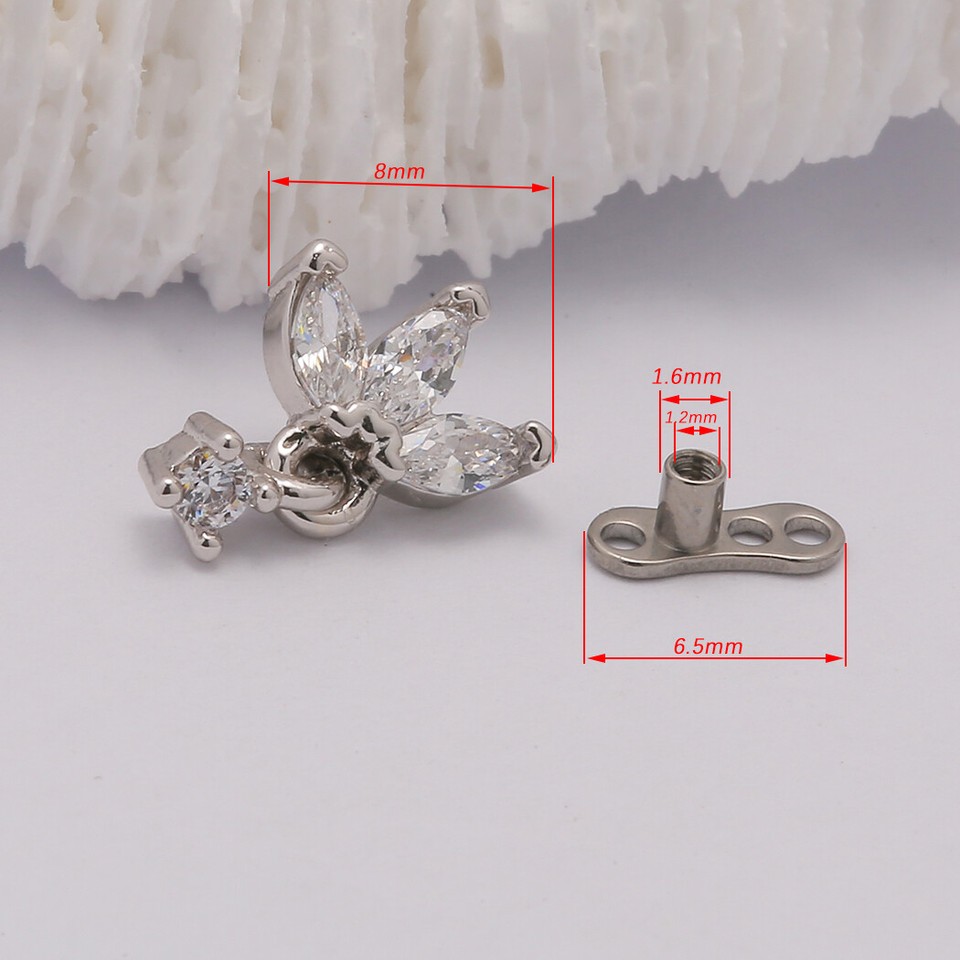 1PC Titanium Micro Dermal Anchor Piercing Base Surface Skin Diver Body ...