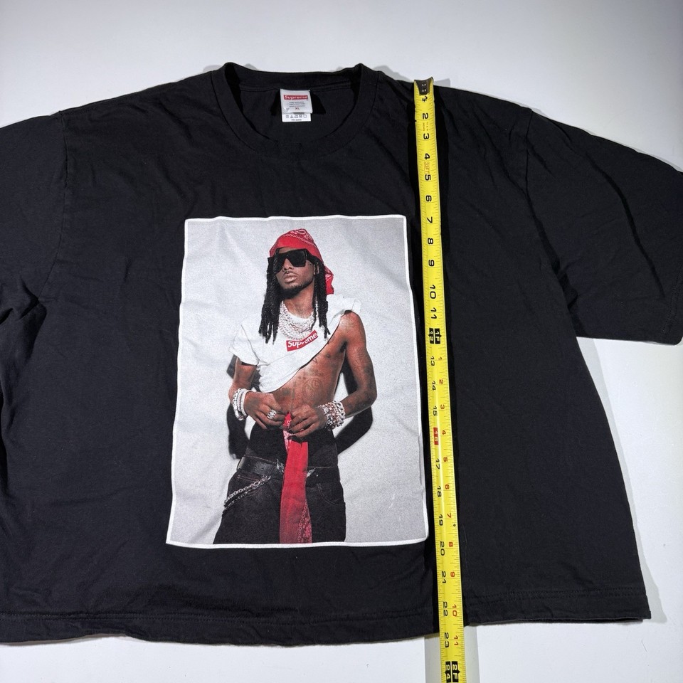Supreme Playboi Carti Tee Black XL FW25 Men’s T Shirt Cropped Cut Box ...