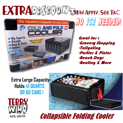 AU The Insulated Collapsible Folding Cooler Esky CHILL Chest COLD HOT ...