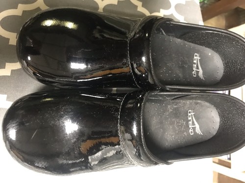Dansko Size 40 Black Patent Leather Slip On Clogs | eBay