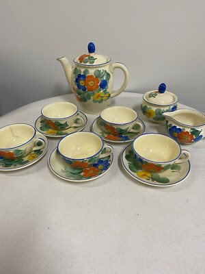 Czechoslovakia Tea Set. vintage . 15 Pieces Hand Painted | eBay