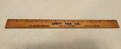 Vintage Amity PA? Fire Company Wood Ruler Fire Fighter Fire Department ...