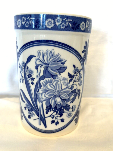 SPODE Blue Room 6.75" Wine Holder / Utensil Crock / Canister/ Vase ...