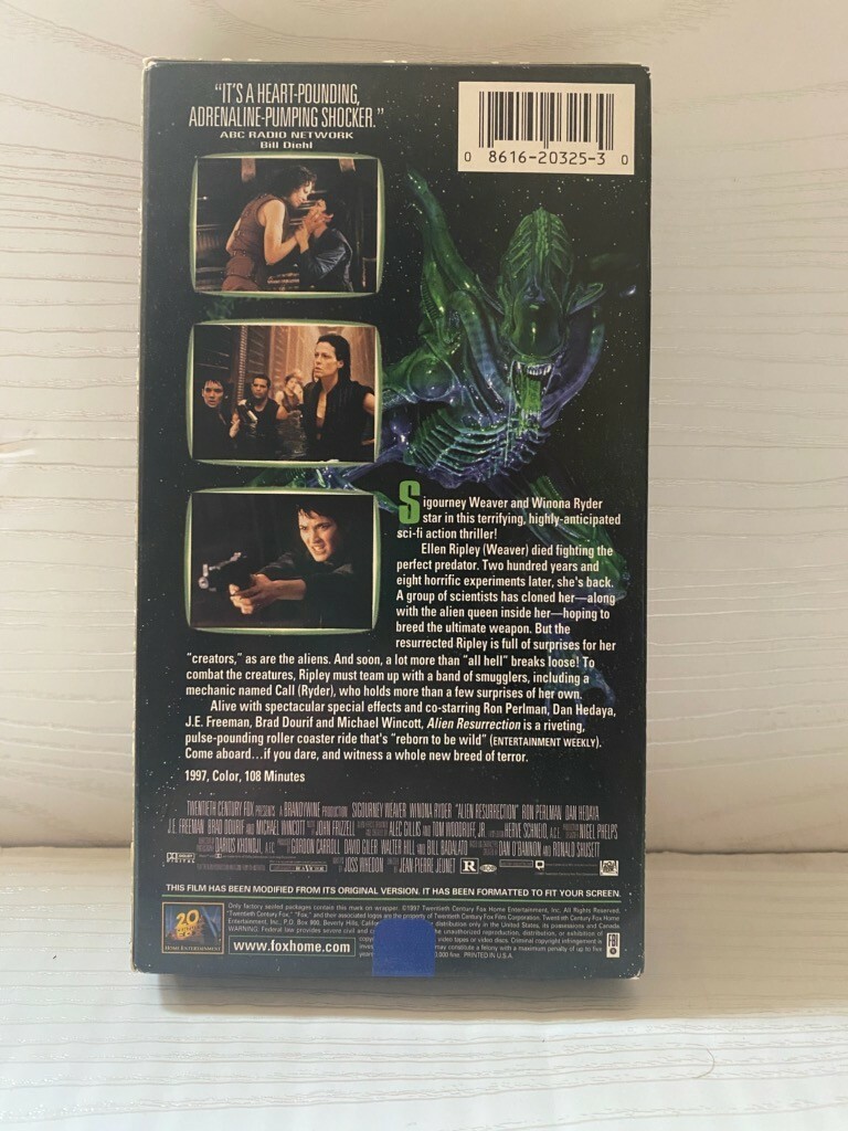 Alien Resurrection VHS Horror Sigouney Weaver Full Screen THX | eBay