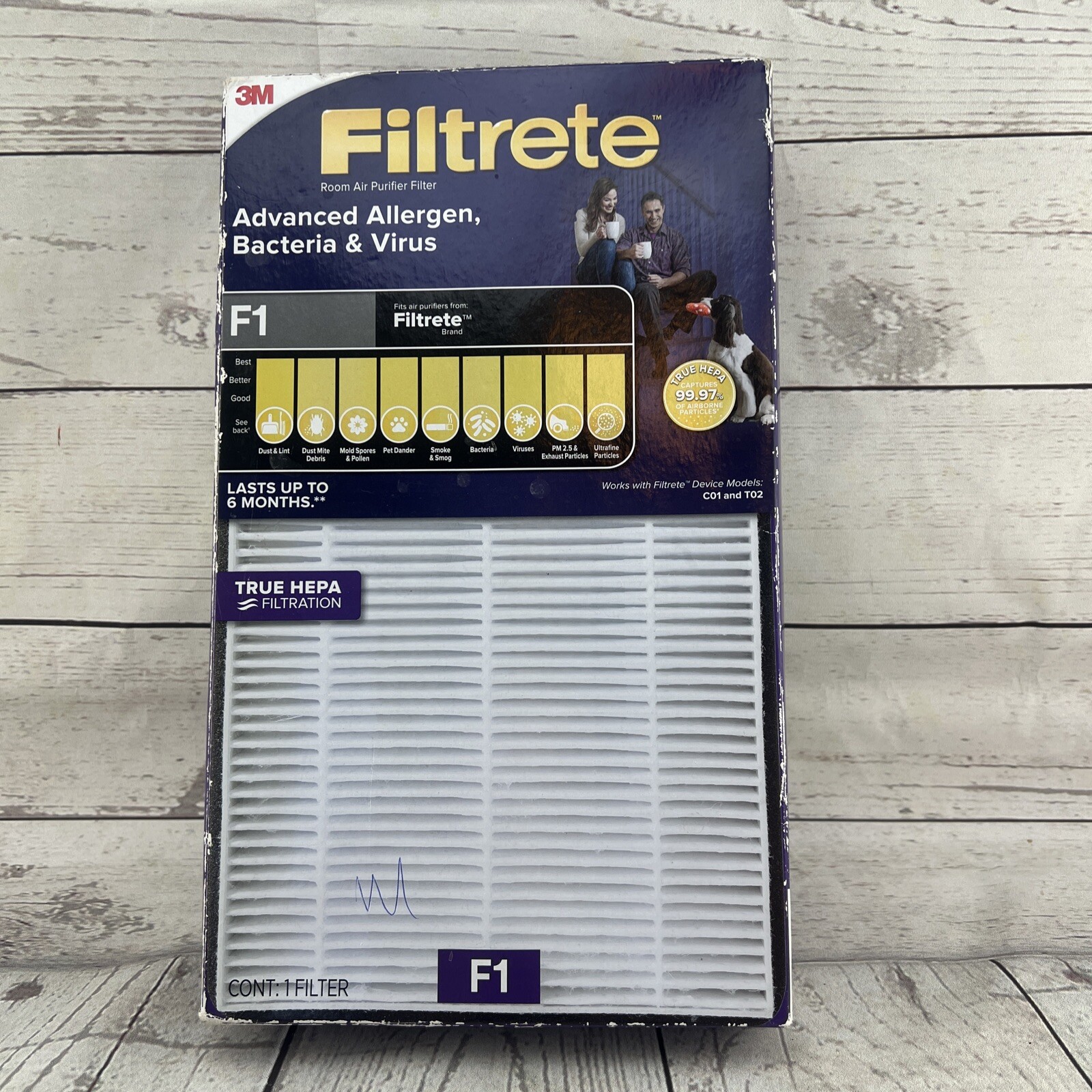 Filtrete F1 Advanced Allergen HEPA Room Air Purifier Filter for sale ...