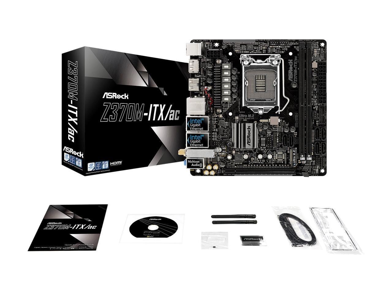 ASRock Z370M-ITX/ac LGA 1151 (300 Series) Intel Z370 Mini ITX Intel ...