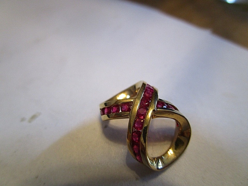 Infinity Slide Pendant 14K yellow gold and Rubies | eBay