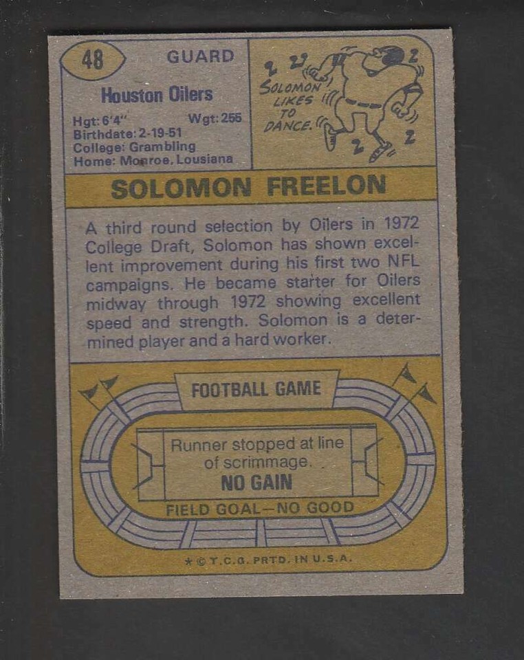 1974 Topps #48 Solomon Freelon EXMT/EXMT+ Oilers 153785 | eBay