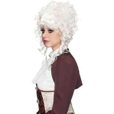Perücke Barock Hofdame Lina Weiß gelockt für Damen Kostüm-Zubehör ...