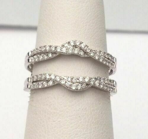 Solitaire Enhancer Lab Created Diamonds Ring Guard Wrap 14K White Gold ...