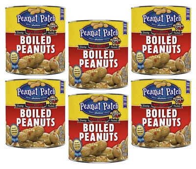 6 Cans Peanut Patch Hot & Spicy Boiled Canned Peanuts Snacks Size 25 oz ...