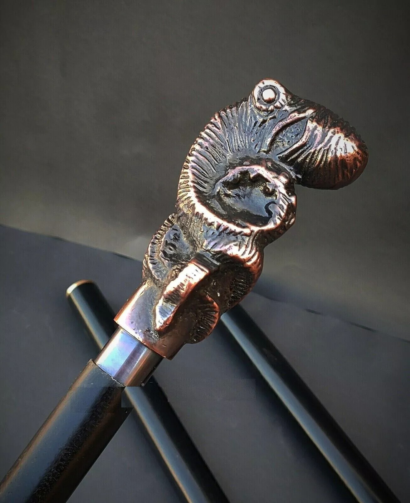 Antique Octopus Handle Wooden Walking Cane 37" Long F… - Gem