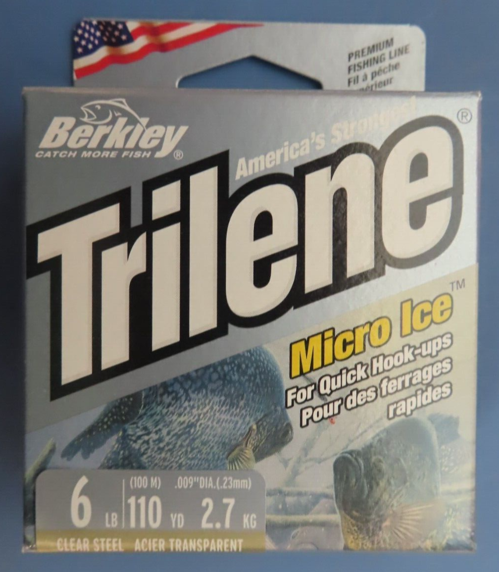 2 spools of Trilene Micro Ice 6 pound test 110 yards Acier Transparent ...
