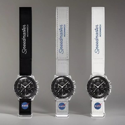 20mm NASA Watch Strap For Omega Speedmaster MoonWatch Black/Blue/Grey ...