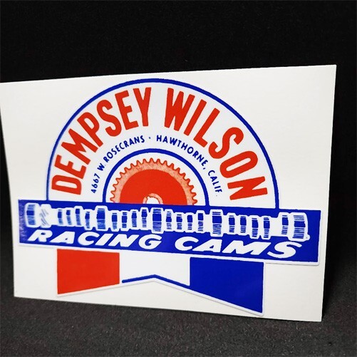 Dempsey Wilson Racing Cams Vintage Style DECAL, Vinyl STICKER, rat rod ...