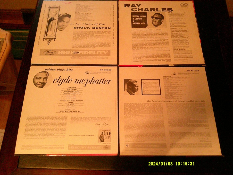 Four 33 1/3 Black Artist Records Jones, Ray Charles, Benton, McPhatter ...