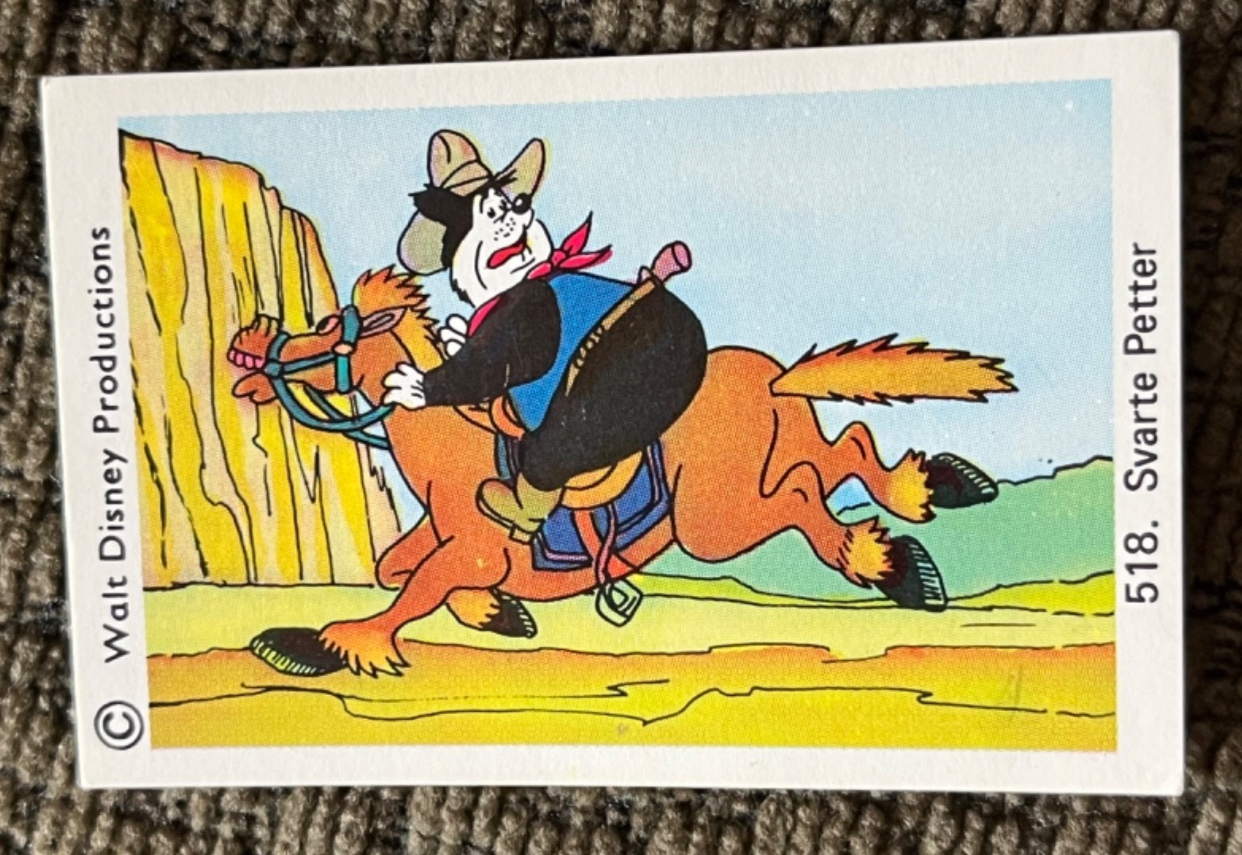 Peg Leg Pete Cowboy Vintage 1970s Walt Disney Card from Sweden #518 | eBay