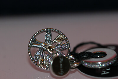 PANDORA 791728cz FAMILY HERITAGE 14K GOLD/STERLING SILVER DANGLE BAGTAG ...