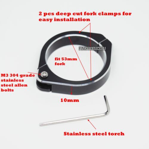 Black CNC deep cut aluminum 49/50/51/52/53mm headlight brackets cafe ...