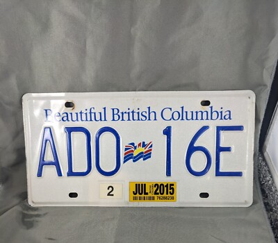 2015 BRITISH COLUMBIA FLAG LICENSE PLATE - ADO 16E | eBay