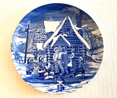 Spode Blue Christmas Plate "Early Morning Start" from Santa's Big Day ...